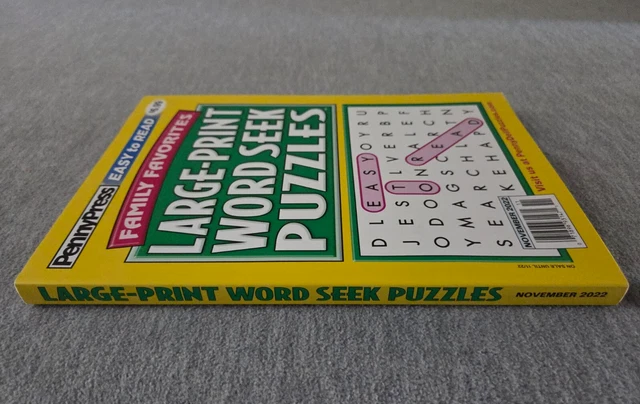 FAMILY FAVORITES LARGE-PRINT Word Seek Puzzles Magazine 2022 Nov ...