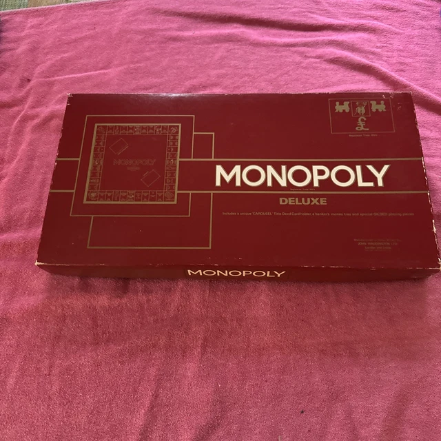 VINTAGE MONOPOLY DELUXE Family Board Game with Carousel & Guilded pieces £3.99 - PicClick UK