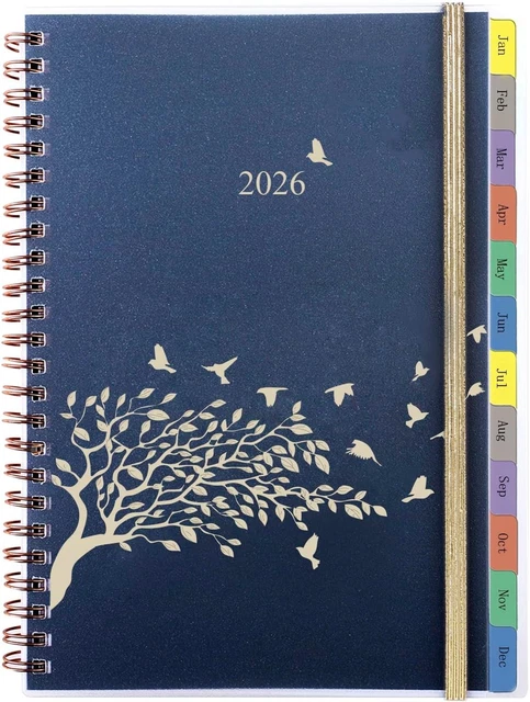 DIARY 2026 WEEK to View A5, Spiral Annual Weekly & Monthly Planner with ...