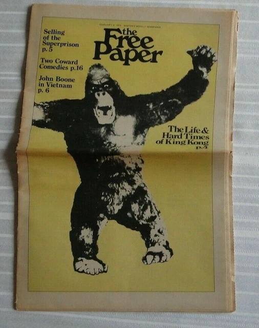 VINTAGE PULP MAGAZINE The Free Paper 1974 King Kong John Boone in ...