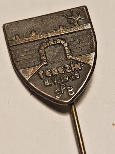 1945 TEREZIN NAZI Concentration Camp Gate Liberation Freedom SPB Pin ...