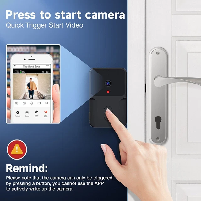 DOORSTEP MONITORING WIRELESS Camera Doorbell Smartphone Control Home ...