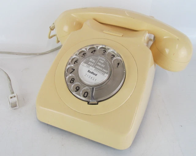 VINTAGE REPLICA 1970'S GPO Rotary Cream Telephone With Connection Lead ...