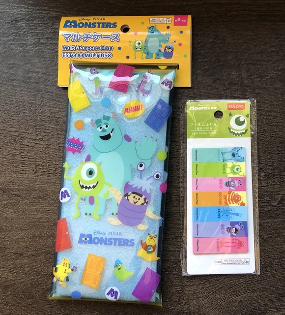 DAISO MONSTERS, INC Disney Pixar Film Sticky Notes & Pencil Case £13.55 ...