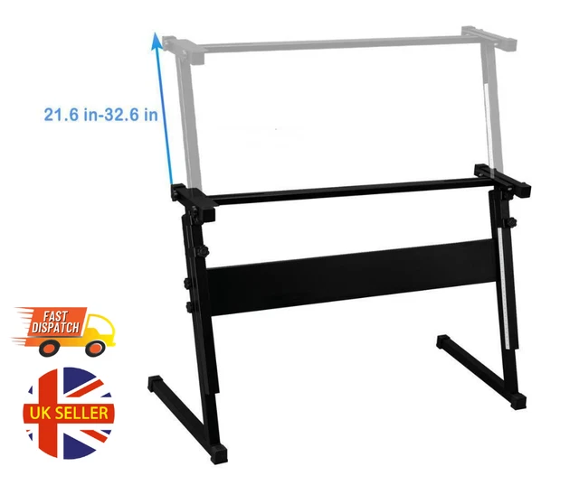 HEIGHT ADJUSTABLE PIANO Stand Rectangular Frame Keyboard Stand Full ...