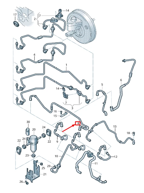 NEUF AUDI Q7 4L Brake Servo Vacuum Pipe 7L6611931As Original EUR 127,50 ...