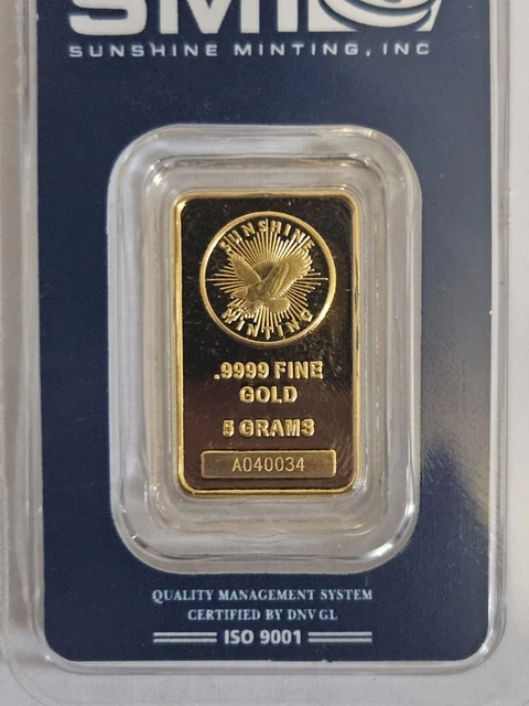 5 GRAM GOLD bar - Sunshine mint - in assay $1,450.00 - PicClick CA