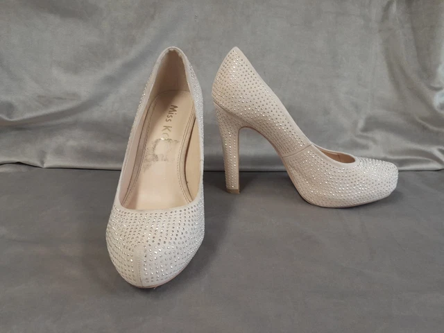 STUNNING NUDE, LIGHT beige shoes, shimmery studs, MISS K G, size 38 ...