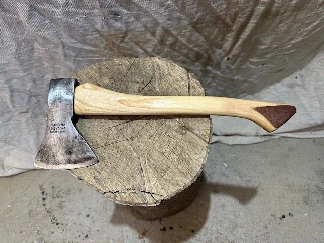 SANDVIK RHINELAND SHAPED Hatchet Hand Made Handle Good Condition ...