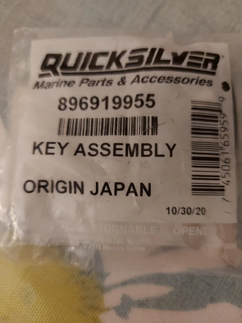 QUICKSILVER MERCURY OUTBOARD Key Assembly Ignition Key Part no ...
