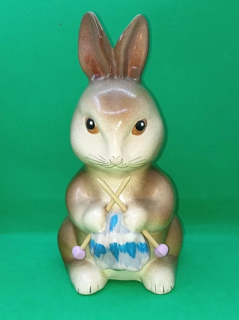 9& TALL VINTAGE Babbacombe Pottery Knitting Rabbit Money Box £10.00 ...