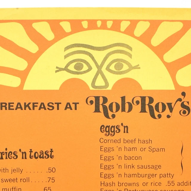 1980S ROB ROY'S Restaurant Coffee House Menu 2322 2nd Ave Seattle ...