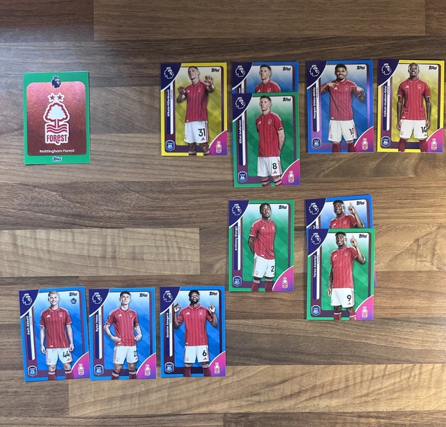 TOPPS PREMIER LEAGUE 2026 nottingham forest x12 parallel cards no dupes ...