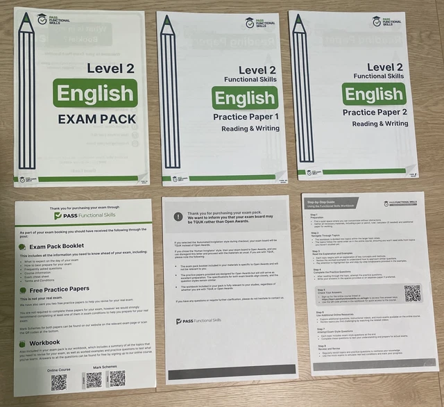 PASS FUNCTIONAL SKILLS Level 2 English Exam Pack Practice Papers £16.13 ...