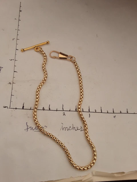 VINTAGE POCKET WATCH chain 12 inches, 18kgold filled, stamp,sol used as ...