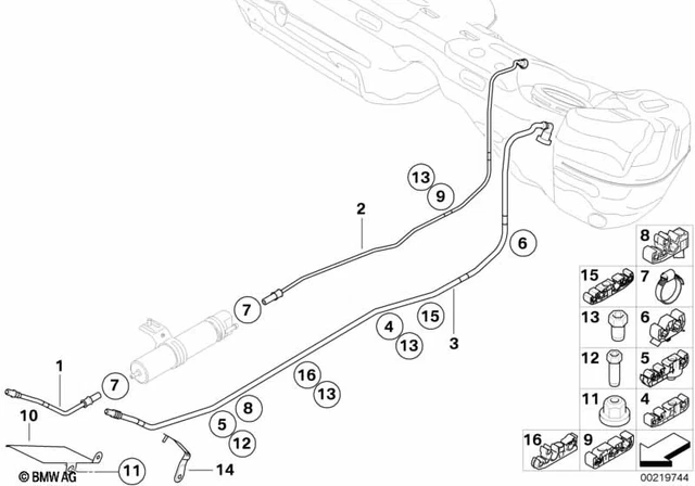 BMW GENUINE FRONT Fuel Feed Line Fits E81 E82 E87 E87 LCI E88 E90 ...
