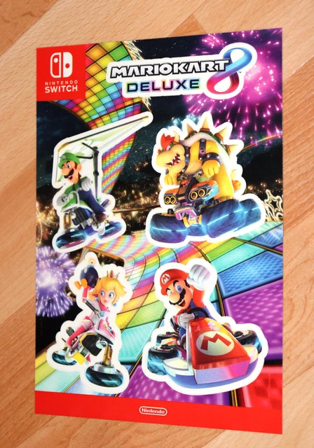 MARIO KART DELUXE 8 Rare Promo Sticker Set sheet Stickers Nintendo ...