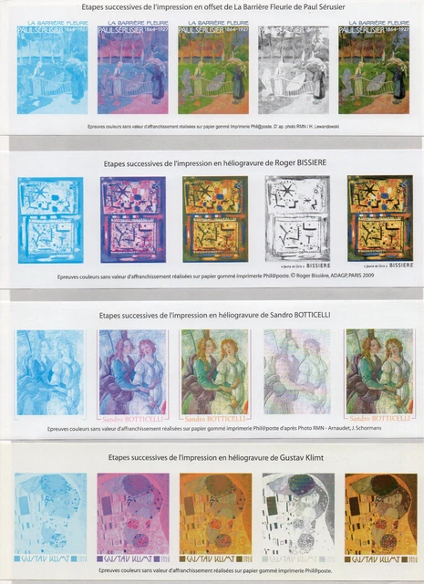 PHILAPOSTE - 4 vignettes étapes successives de l'impression en ...