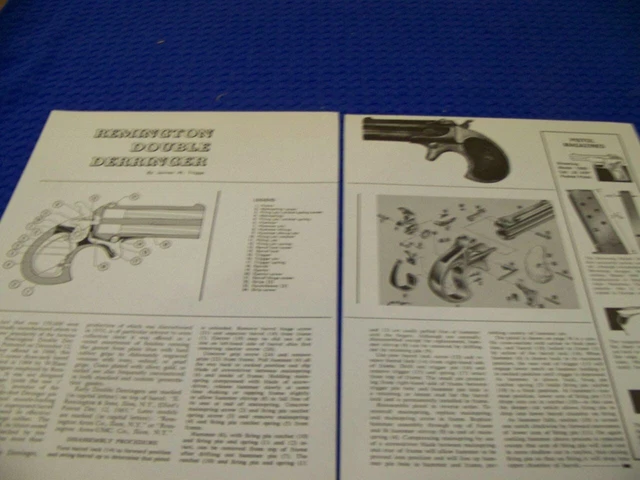 REMINGTON DOUBLE DERRINGER Pistol..takedown/Exploded View/Parts Legend ...