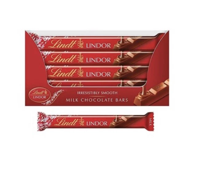 LINDT LINDOR MILK Chocolate Bars 38 g (Pack Of 24) £26.99 - PicClick UK