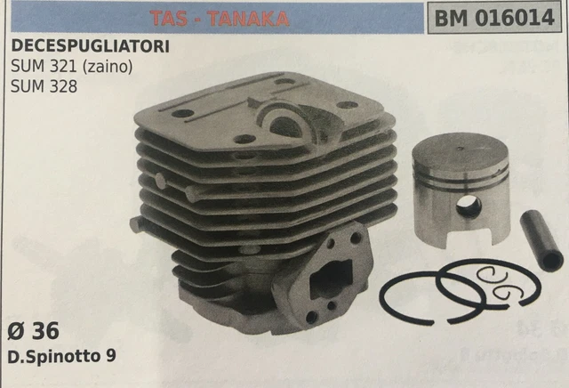 CYLINDRE COMPLET AVEC Piston Et Segments Brumar BM016014 Tas - Tanaka ...