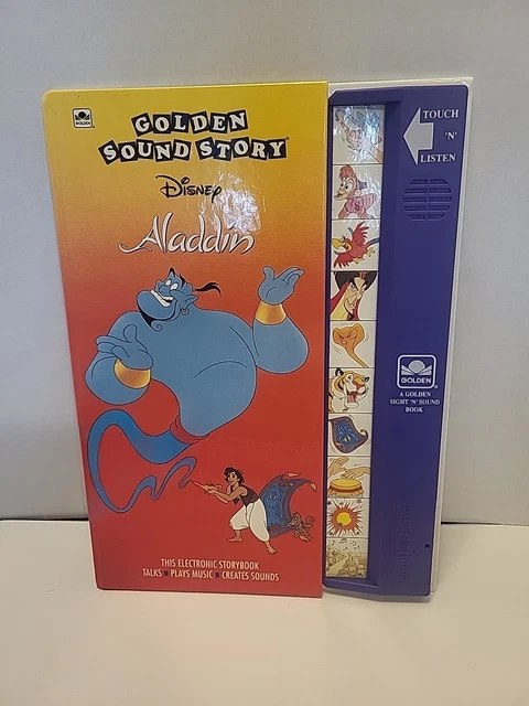 VINTAGE DISNEY GOLDEN Sound Story Book ALADDIN Electronic Storybook ...