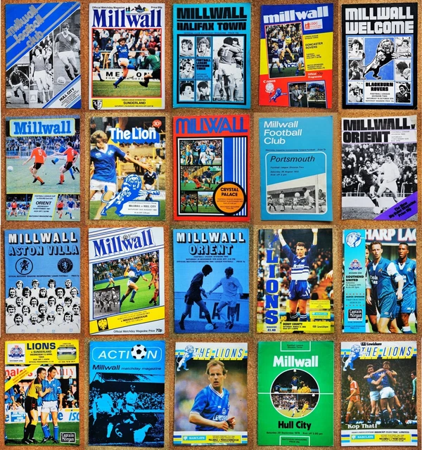 PROGRAMME MILLWALL FOOTBALL Club The Den Home Programmes - Various ...