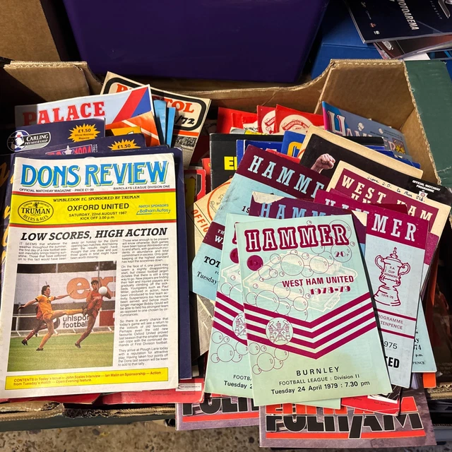 FOOTBALL PROGRAMMES JOB Lot 500 Bulk Lot Top Teams Etc 1960s Onwards ...