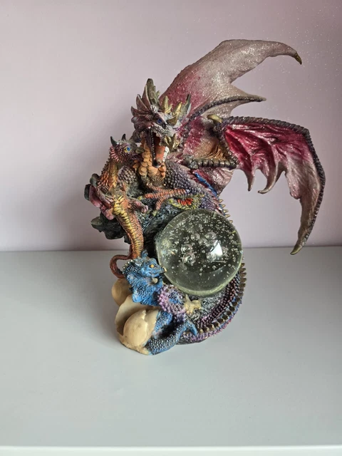 FANTASY RED DRAGON and Babies figurine mythical Crystal Ball £21.48 ...