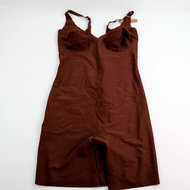 NEW SKIMS SEAMLESS Sculpt Body Plunge Mid Thigh Bodysuit Size 3X Cocoa ...