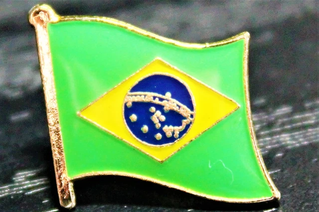 BRAZIL BRAZILIAN METAL Flag Lapel Pin Badge *NEW* MIX & MATCH BUY 3 GET ...