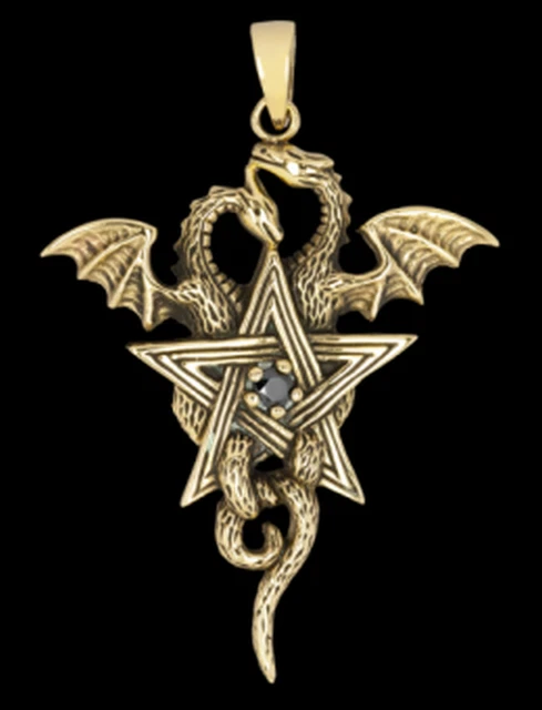 DRAGÓN PENTAGRAMA BRONCE Colgante Símbolo Joya Nuevo EUR 14,94 ...