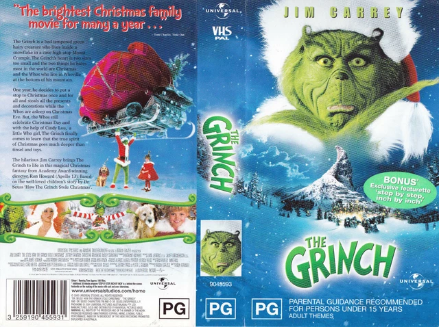 THE GRINCH JIM Carrey VIDEO VHS Pal SirH70 EUR 7,32 - PicClick FR