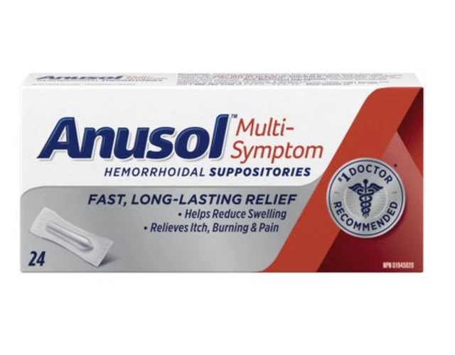 ANUSOL MULTI-SYMPTOM HEMORRHOID Pain Relief Suppositories (24 ...