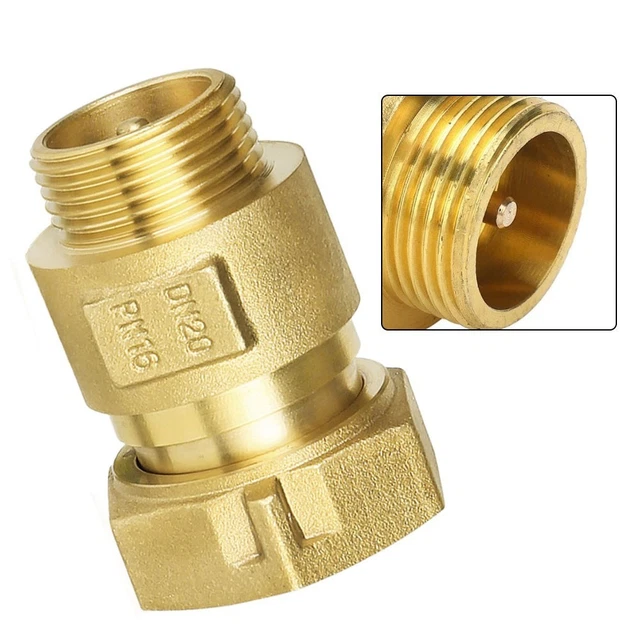 BRASS SWING CHECK Valve 1Way for Water Meter System Easy Install DN15 ...
