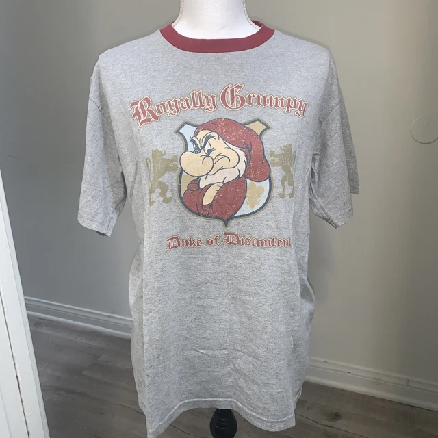 Vintage Walt Disney Snow White Seven Dwarfs Grumpy Graphic T Shirt Size