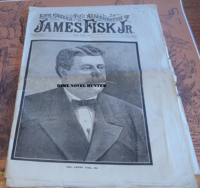 LIFE CAREER ASSASSINATION Of James Fisk Jr Gould Historical Newspaper ...