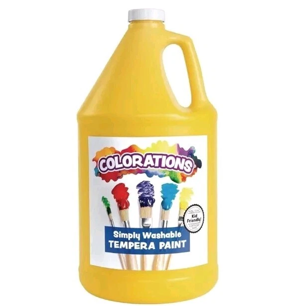 COLORATIONS SIMPLY TEMPERA Paint 1 Gallon Yellow Color Non-Toxic Kid ...