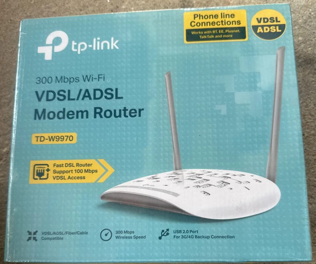 NUOVO CON SCATOLA modem VDSL wireless TP-Link TD-W9970 300 Mbps ...