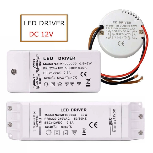 LED DRIVER TRAFO 12V DC 30W 50W 60W 20W 18W 15W Netzteil Treiber Transformator EUR 5,64 ...