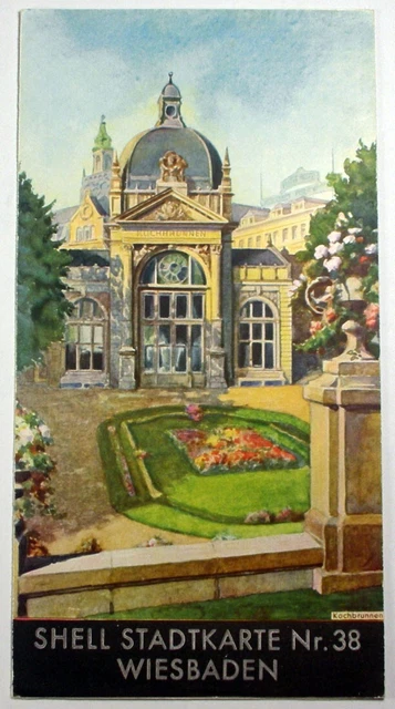 1930'S - 1940'S SHELL OIL COMPANY MAP OF WIESBADEN, GERMANY £11.53 ...