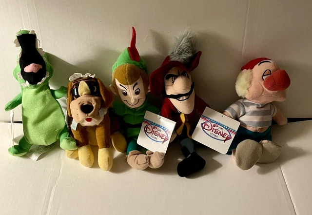 DISNEY BEAN BAGS - Set Of 5 - Peter Pan, Captain Hook, Nana, Smee ...