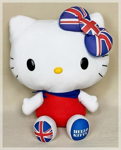 SANRIO PELUCHE HELLO Kitty Extra Large Peluche Angleterre Rouge Bleu ...