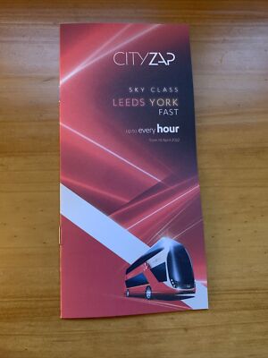 TRANSDEV &CITYZAP& YORK - Leeds Timetable leaflet July 2019 edition £1. ...