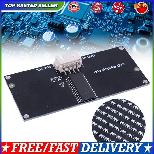 8X16 DISPLAY MODULE I2C Communication Dot Matrix Module LED Display ...
