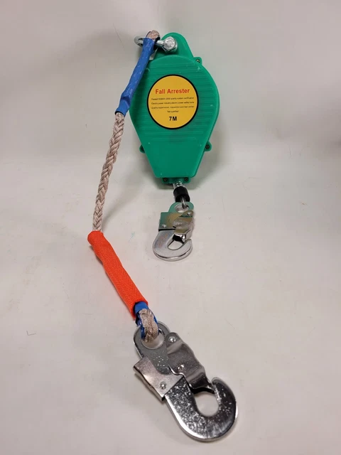 SELF RETRACTING LIFELINE Lanyard Fall Arrester Fall Protection w/ Hook ...
