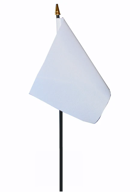 PLAIN WHITE SMALL Hand Waving Flag 6" X 4" With Pole EUR 4,51 - PicClick FR