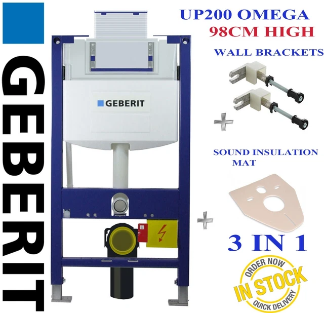 GEBERIT DUOFIX 98CM Omega, wall hung toilet frame, WALL BRACKETS & MAT ...