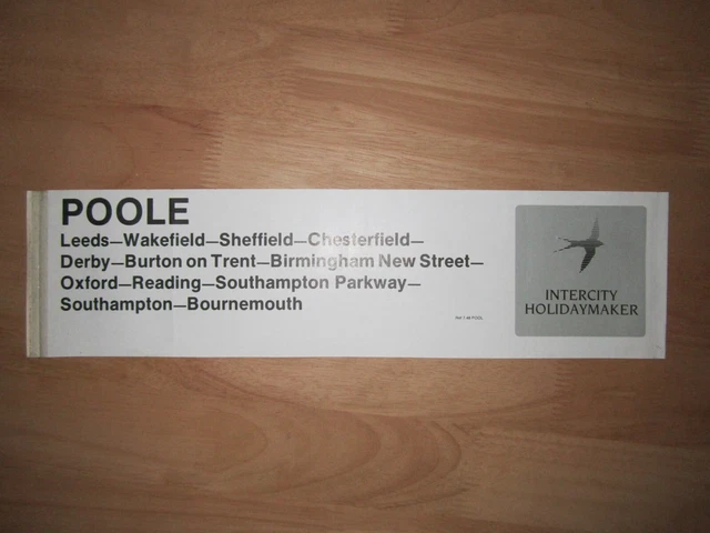 RAILWAY WINDOW CARRIAGE label Intercity Holidaymaker York Poole Ref748 ...