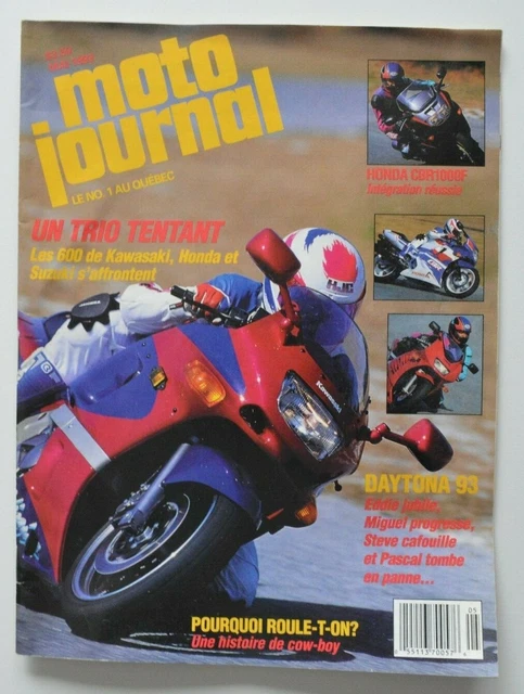 MOTO JOURNAL QUEBEC May 1993 Honda CBR1000F CBR600 Kawasaki ZX-6 Suzuki ...